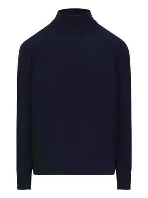 Brunello Cucinelli High Neck Cashmere Sweater - Blue