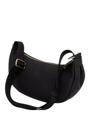 Moschino Logo Plaque Shoulder Bag - Black