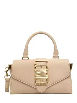 Moschino Logo-plaque Top-handle Bag - Neutrals