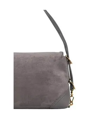 Moschino Logo Plaque Foldover Tote Bag - Grey