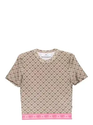 CHIARA FERRAGNI Eyelike-print Cropped T-shirt
