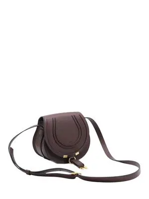 Chloé Small Marcie Saddle Bag In Grained Leather - Brown