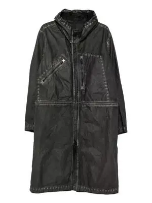 ISAAC SELLAM EXPERIENCE Etanche Hooded Coat - Black