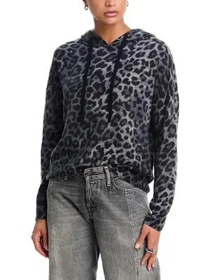 Aqua Cashmere 100% Cashmere Hoodie Sweater Exclusive - Grey Multi