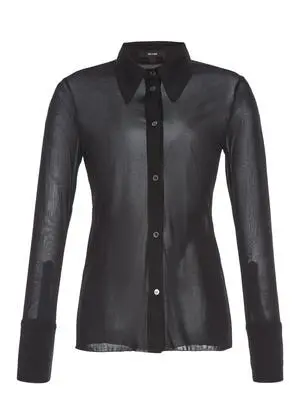 THE PARK Serge Semi-sheer Top - Black