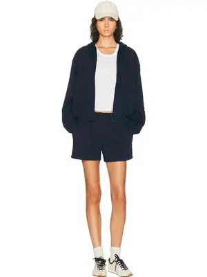 SKIMS Cotton Fleece Zip-up Hoodie - Navy