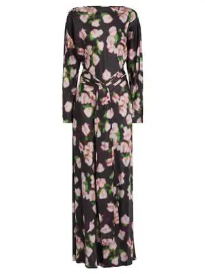 PATRICK MCDOWELL Ninette Floral-print Belted Satin Maxi Dress - Multicoloured