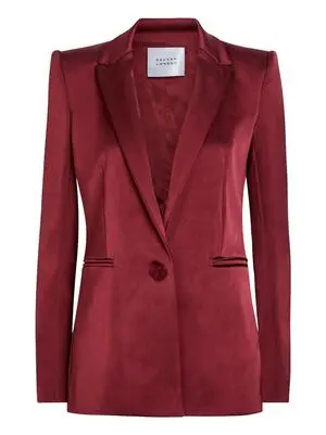 Galvan Sculpted Satin Blazer - Dark Red