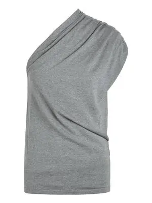 ARMARIUM Marcella One-shoulder Wool And Cashmere-blend Top - Grey