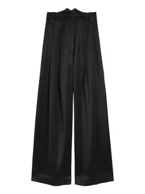 PATRICK MCDOWELL Alexandra Wide-leg Satin Trousers - Black