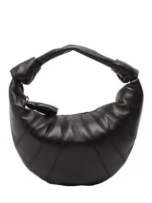 LEMAIRE Fortune Croissant Mini Leather Top Handle Bag - Black