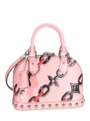 LOUIS VUITTON Pink Epi Chain Flower Alma Bb Top Handle Bag - Red