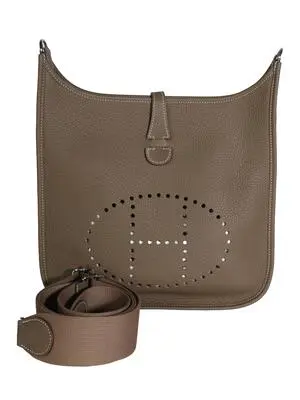 HERMÈS Etoupe Clemence Evelyne III PM 29 PHW