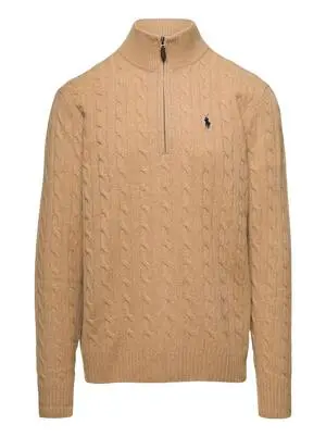 Polo Ralph Lauren Pony Embroidered Cable-knit Jumper - Nude