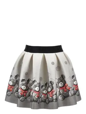 MONNALISA Monnalisa Teddy Bear Pleated Skirt