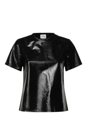 COURREGES Courrèges Vinyl-effect Short-sleeved Top - Black