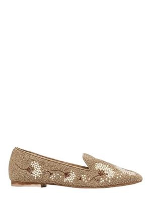 ARTEANA Alea Smoking Slipper With Embroidery - Beige