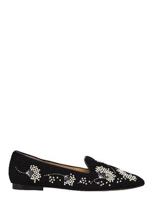 ARTEANA Alea Smoking Slipper With Embroidery - Black
