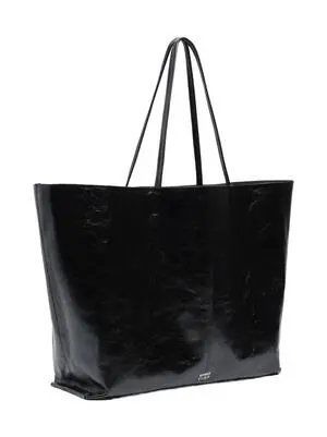 Bimba Y Lola Shiny Leather Maxi Shopper Bag - Black