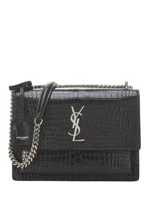 Saint Laurent Embossed Leather Sunset - Black