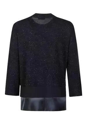 Peserico Layered Effect Lamé Detail Sweater - Black