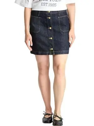 Tommy Hilfiger Button-up Denim Mini Skirt - Blue