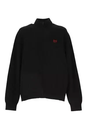 BALENCIAGA Balenciaga Double Face Cotton Knit Zip Up Sweater