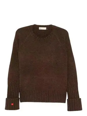 TORY BURCH Tory Burch Ribbed-Knit Raglan-Sleeve Knit With Floral Embroidery