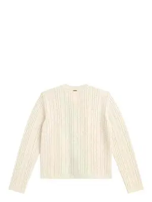 TWINSET Ribbed-knit Cardigan With Gold-tone Buttons - Neutrals