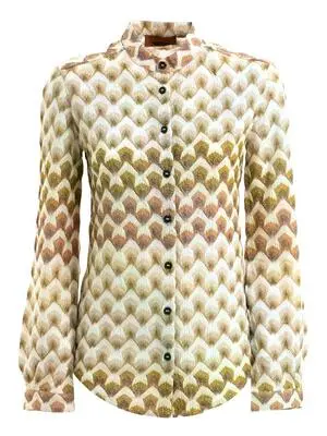 Missoni Viscose Lamé Shirt With Lace Motif - Neutrals