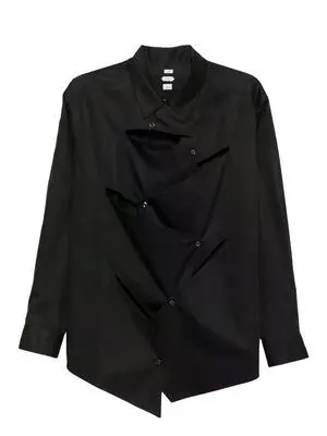 POST ARCHIVE FACTION Asymmetric Cutout Shirt - Black