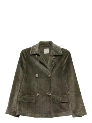 KILTIE Double-breasted Corduroy Blazer - Green
