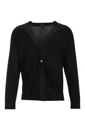 Emporio Armani Button-up Knitted Cardigan - Black