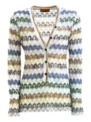 Missoni Zigzag Knit V-neck Sweater - White
