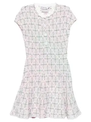 SELF-PORTRAIT Diamond Pattern Mini Dress - Pink