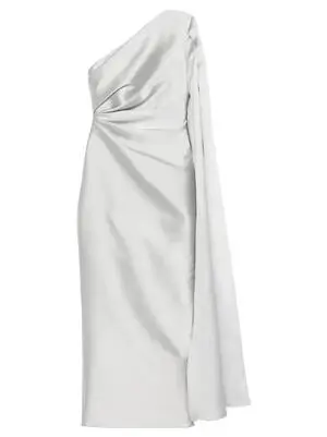 SOLACE LONDON Solace London One-Shoulder Maxi Dress With Cape Detail