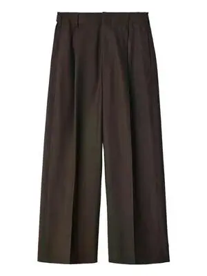 LEMAIRE Single-pleat Tailored Trousers In Tropical Wool Blend - Brown