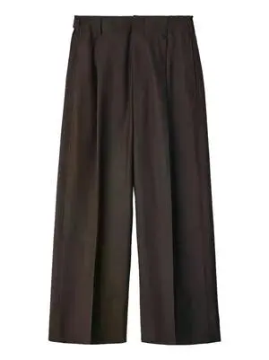 LEMAIRE Single-pleat Tailored Trousers In Tropical Wool Blend - Brown