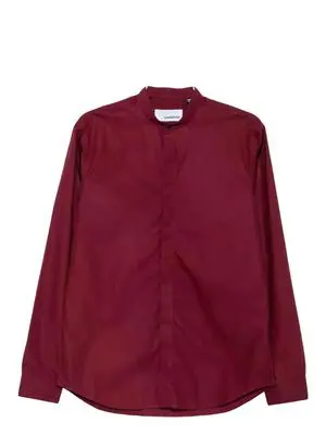 COSTUMEIN Mandarin-collar Concealed-fastening Shirt - Red