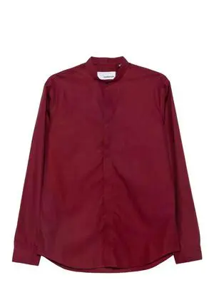 COSTUMEIN Mandarin-collar Concealed-fastening Shirt - Red