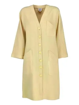 Valentino Garavani V-neck Patch-pockets Coat - Yellow
