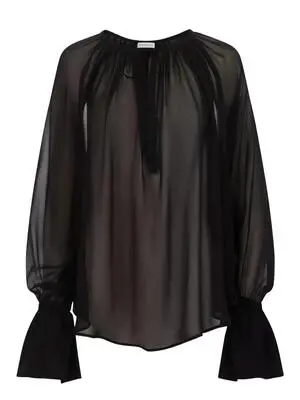 Nina Ricci Sheer Blouse - Black