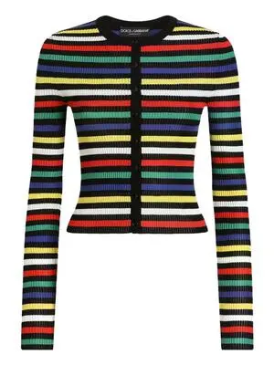 DOLCE & GABBANA Dolce & Gabbana Striped Silk Cardigan