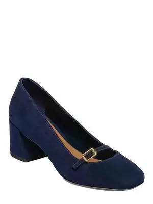 Bernardo Bernardo Amelie Suede Buckle Pumps Blue