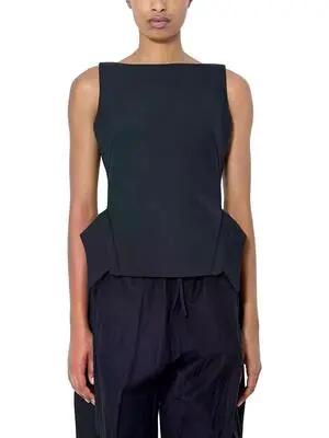 RÓHE Sleeveless Side-panel Top - Black
