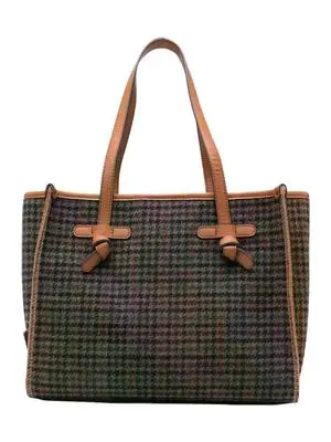 GIANNI CHIARINI Marcella Houndstooth-pattern Tote Bag - Grey