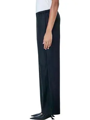 RÓHE Róhe Black Wool Elasticated Waistband Trousers Black