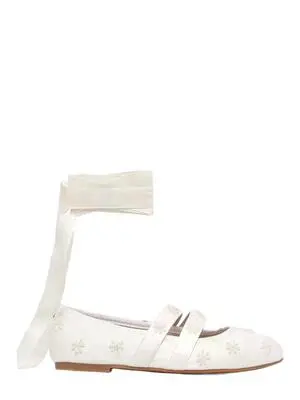 BUFFALO Lace-up Ballet Flats - White