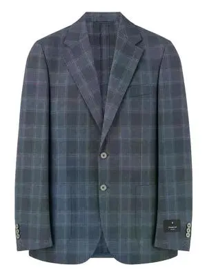 TOMBOLINI Check-pattern Single-breasted Blazer - Blue