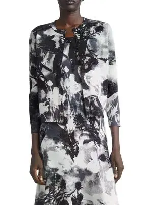 Alexander McQueen Floral-print Cardigan - White